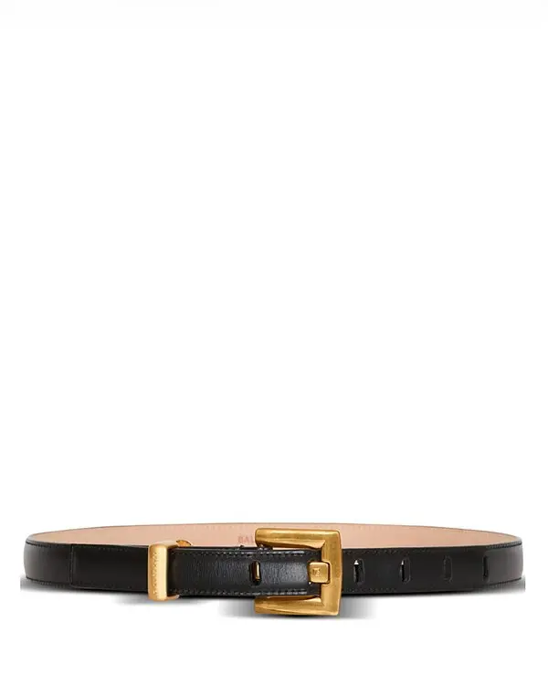 Balmain Anthem Calfskin Leather Belt - Black