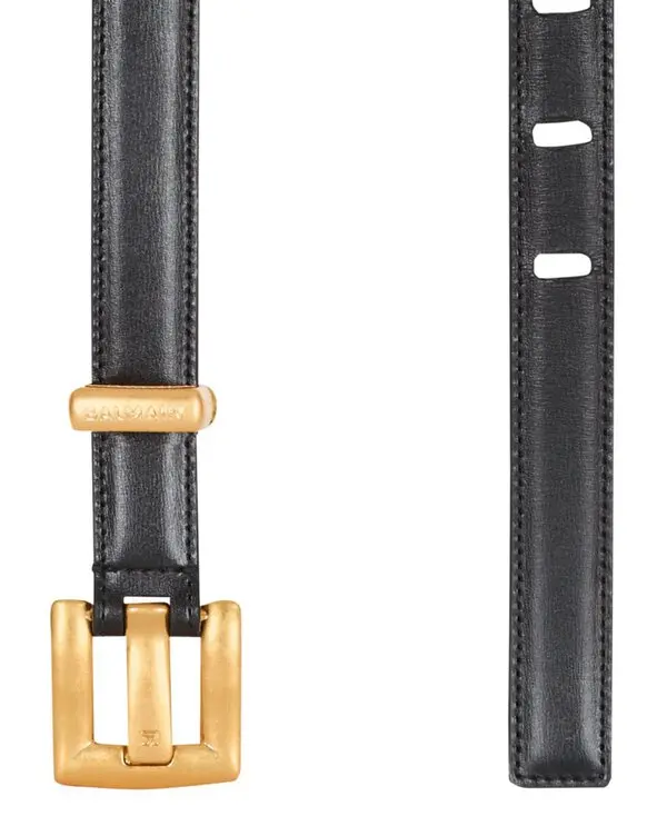 Balmain Anthem Calfskin Leather Belt - Black