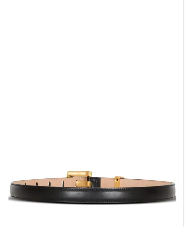 Balmain Anthem Calfskin Leather Belt - Black