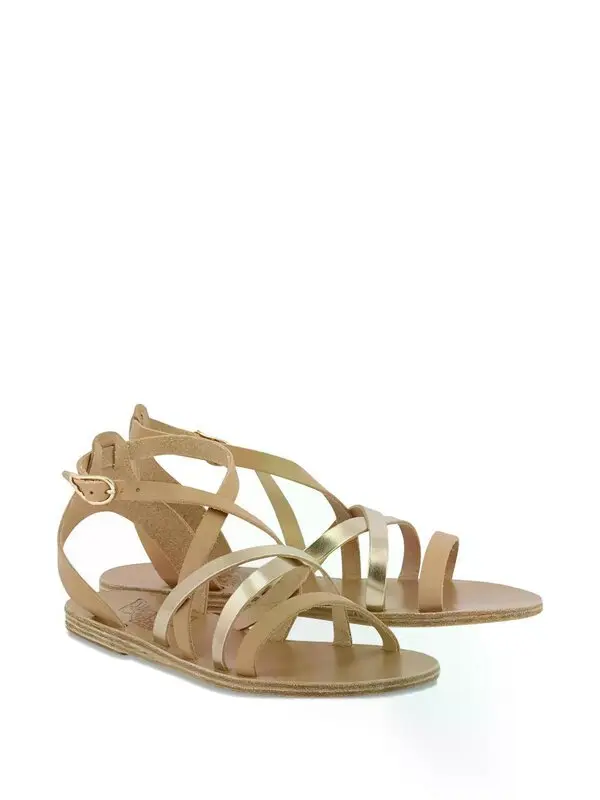 ANCIENT GREEK SANDALS Crossover Leather Sandals - Neutrals