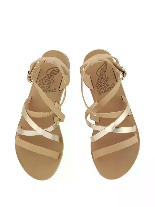 ANCIENT GREEK SANDALS Crossover Leather Sandals - Neutrals