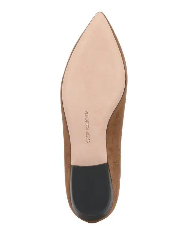 Veronica Beard Bancroft Pointed Flats - Chestnut