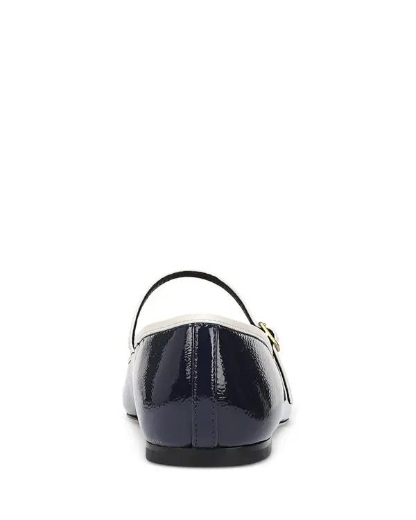 Veronica Beard Ellie Mary Jane Flats - Navy/ecru