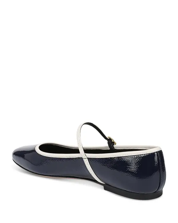 Veronica Beard Ellie Mary Jane Flats - Navy/ecru