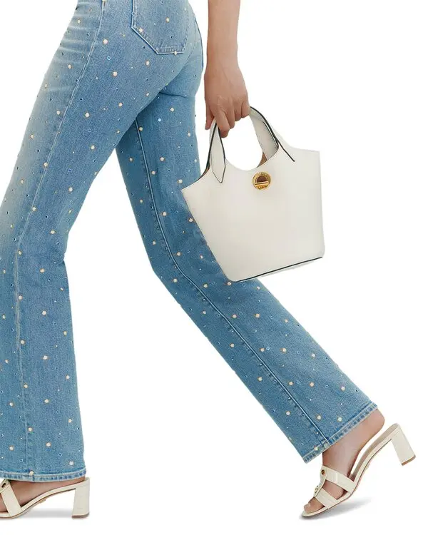 Veronica Beard Via Studded Slide Sandals - Ecru