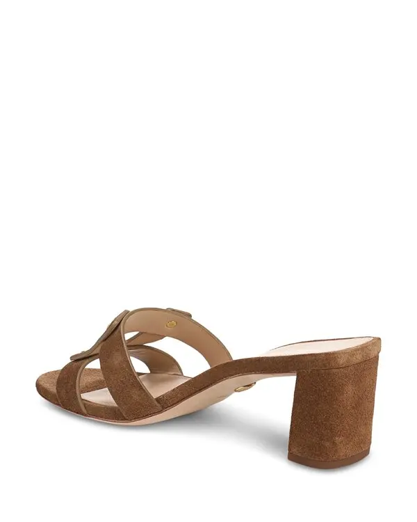 Veronica Beard Via Studded Slide Sandals - Chestnut
