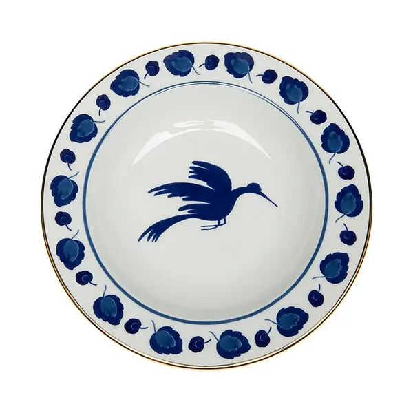 La DoubleJ Wildbird Soup Plate, Set Of 2 - Wildbird Blue