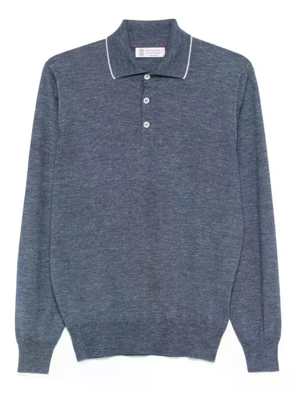 Brunello Cucinelli Button-up Ribbed-knit Polo Shirt