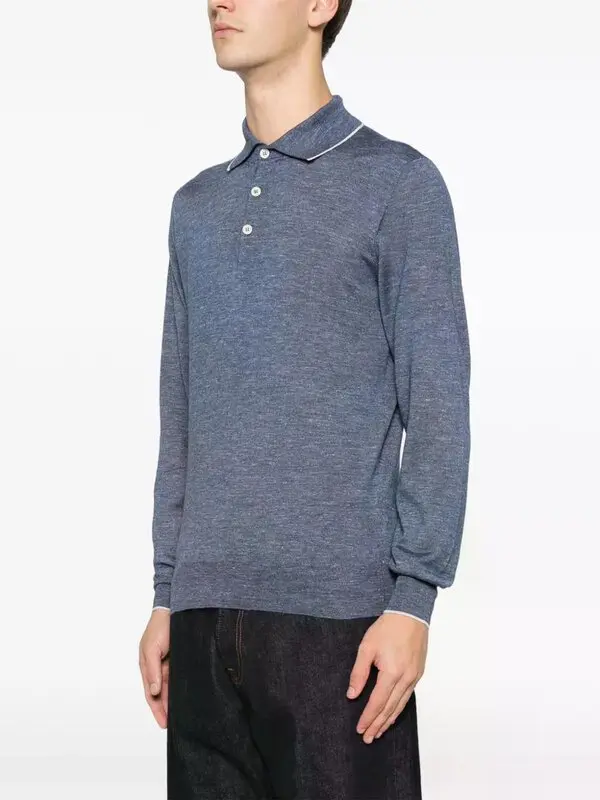 Brunello Cucinelli Button-up Ribbed-knit Polo Shirt