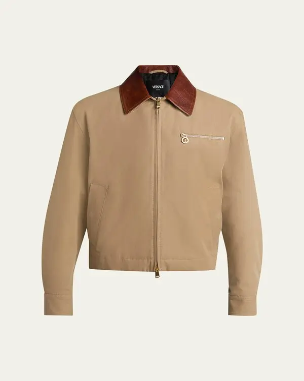 Versace Leather Collar Blouson Jacket