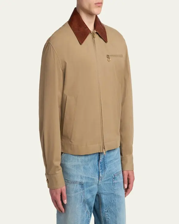 Versace Leather Collar Blouson Jacket