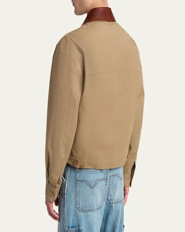 Versace Leather Collar Blouson Jacket