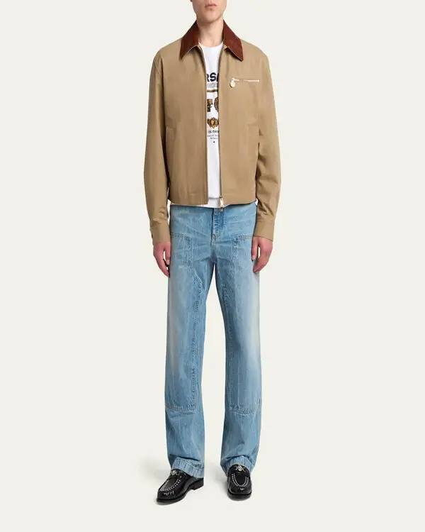 Versace Leather Collar Blouson Jacket
