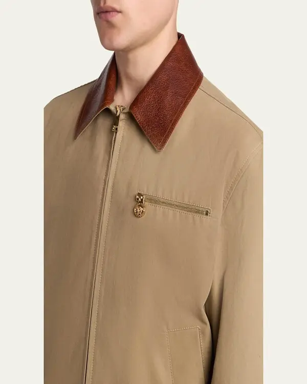 Versace Leather Collar Blouson Jacket