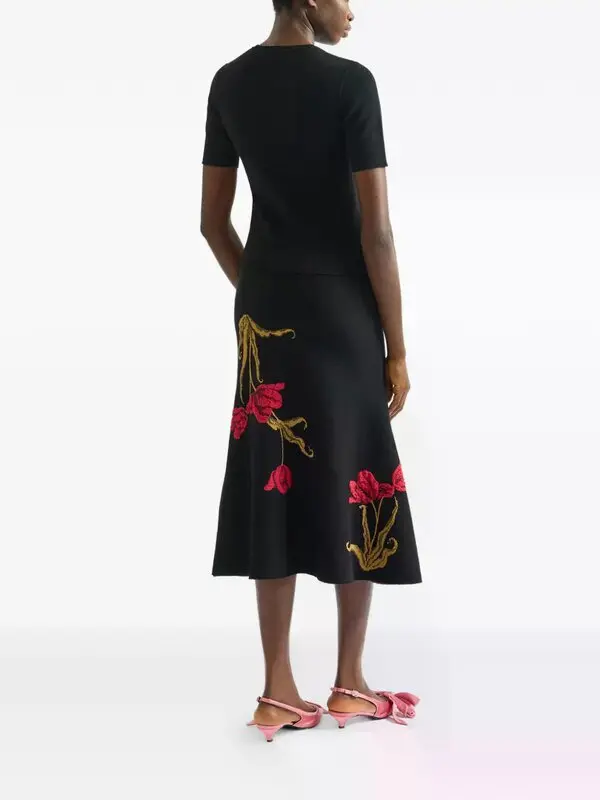 Erdem Short-sleeved T-shirt With Floral Embroidery