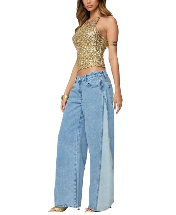 EDIKTED Sequin Tank Top