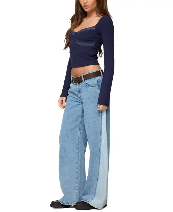 EDIKTED Lacey Long Sleeve Top