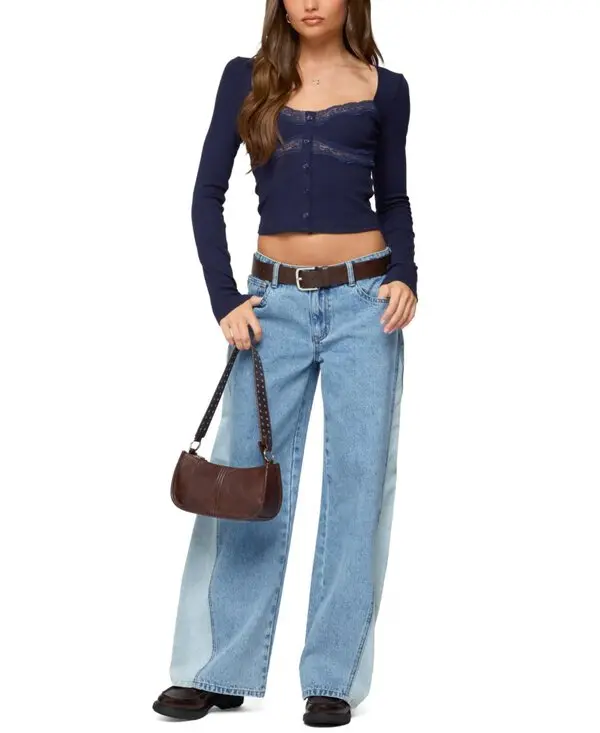 EDIKTED Lacey Long Sleeve Top