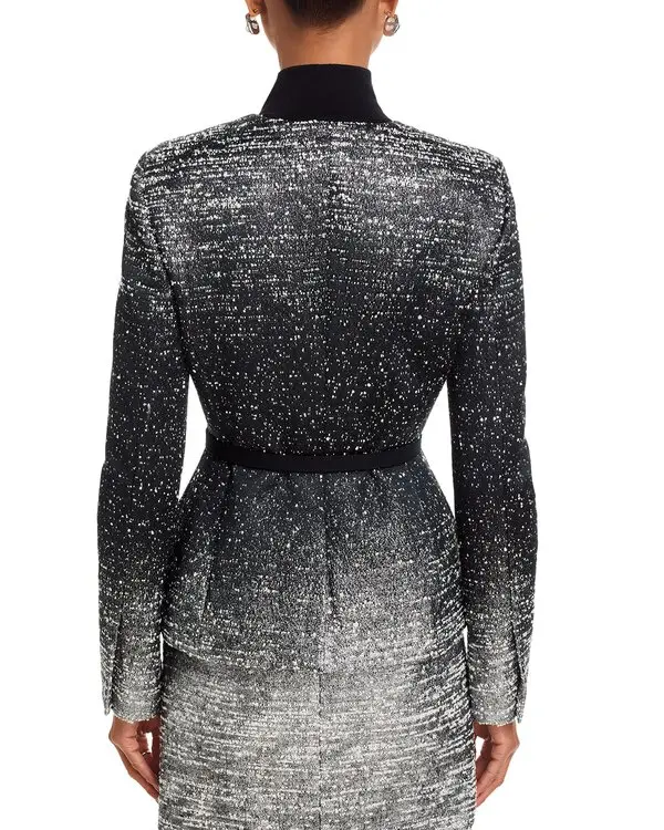 Oscar De La Renta Ombre Boucle Jacquard Jacket