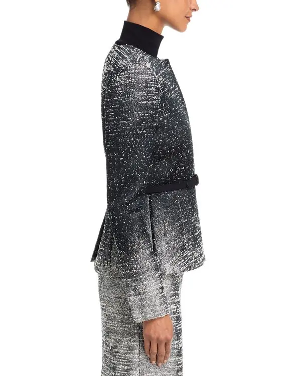 Oscar De La Renta Ombre Boucle Jacquard Jacket