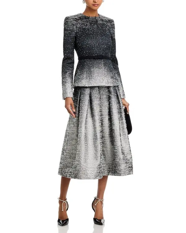 Oscar De La Renta Ombre Boucle Jacquard Jacket