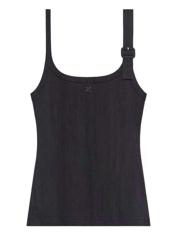 COURREGES 90's Buckle-detail Ribbed Tank Top