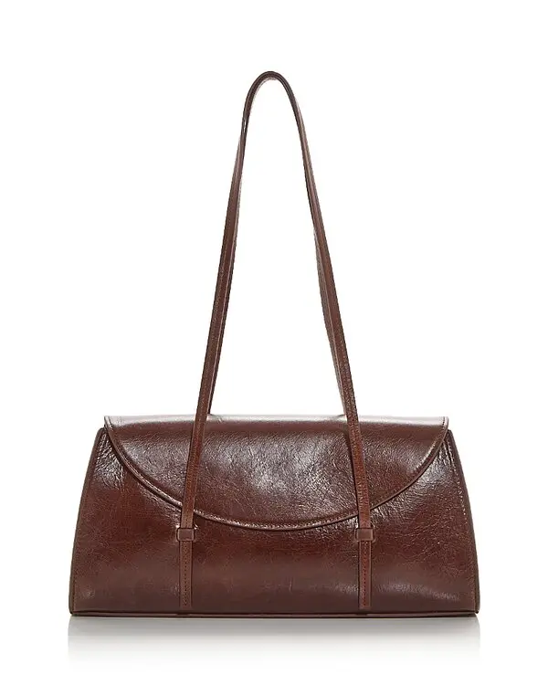REFORMATION Elena Leather Shoulder Bag - Chestnut