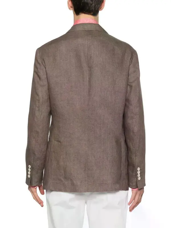 Brunello Cucinelli Button-up Linen Blazer - Brown