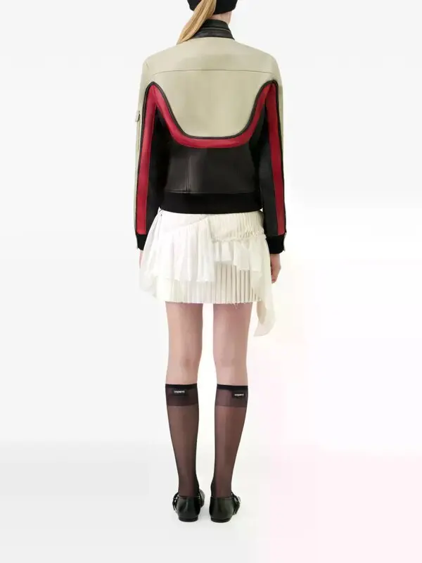 Coperni C-logo Panelled Leather Jacket - Neutrals