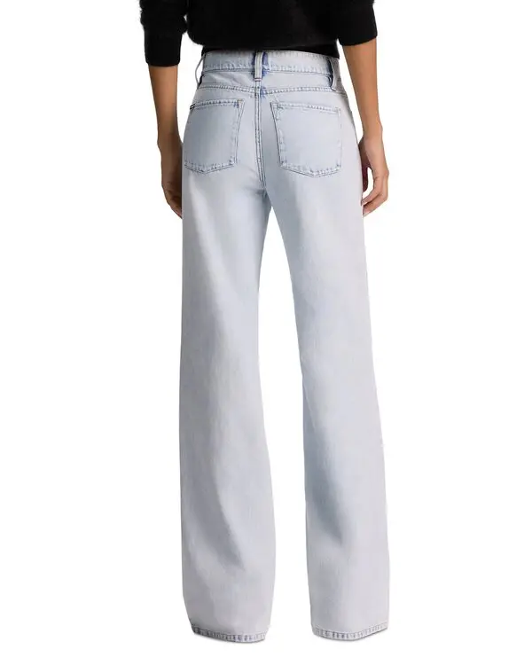 Alice + Olivia High-rise Wide-leg Jeans - Dark Light Indigo