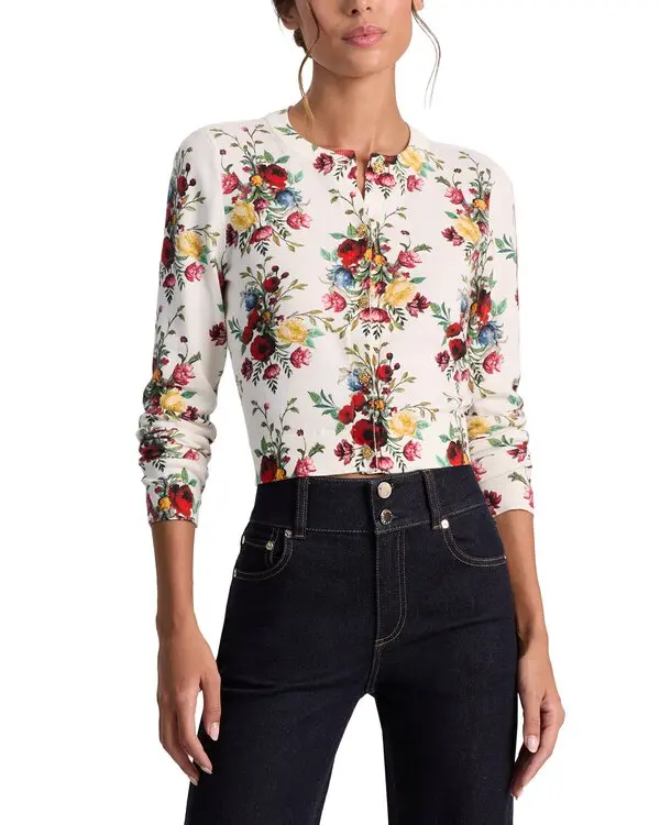 Alice + Olivia Carson Crewneck Cardigan Sweater