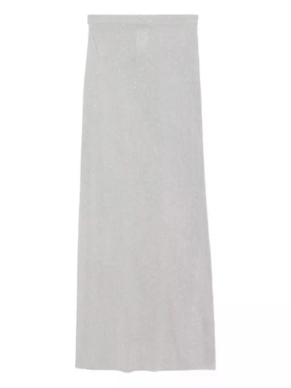 TOM FORD Sequin-embellished Ribbed Maxi Skirt - Grey