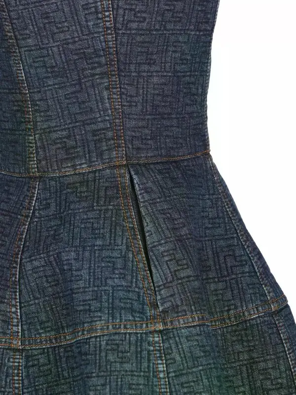 Fendi Bustier Quilted Cotton Dress