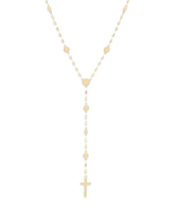 Lana Jewelry 14k Yellow Disc & Cross Lariat Necklace - Gold