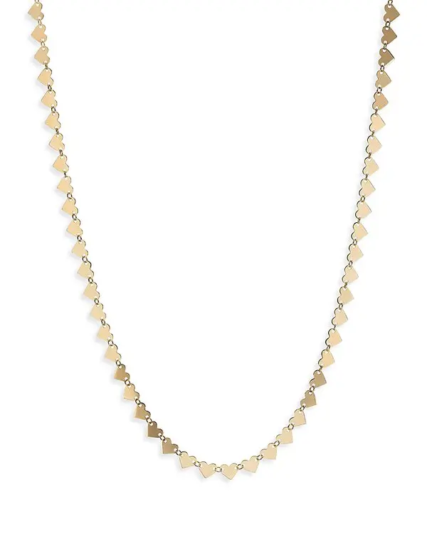 Lana Jewelry 14k Yellow Heart Chain Link Necklace - Gold