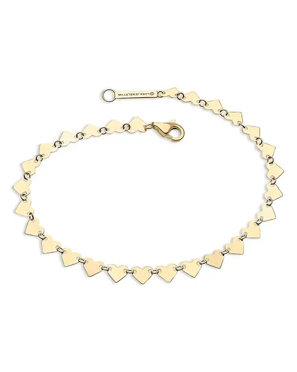 Lana Jewelry 14k Yellow Heart Chain Link Bracelet - Gold