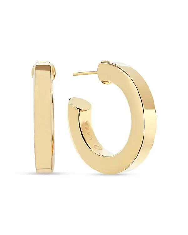 Lana Jewelry 14k Yellow Square Edge Hoop Earrings - Gold