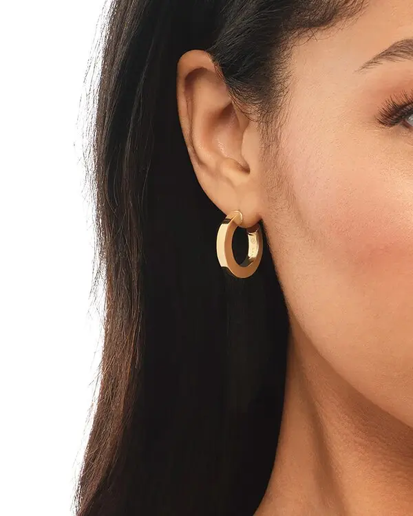 Lana Jewelry 14k Yellow Square Edge Hoop Earrings
