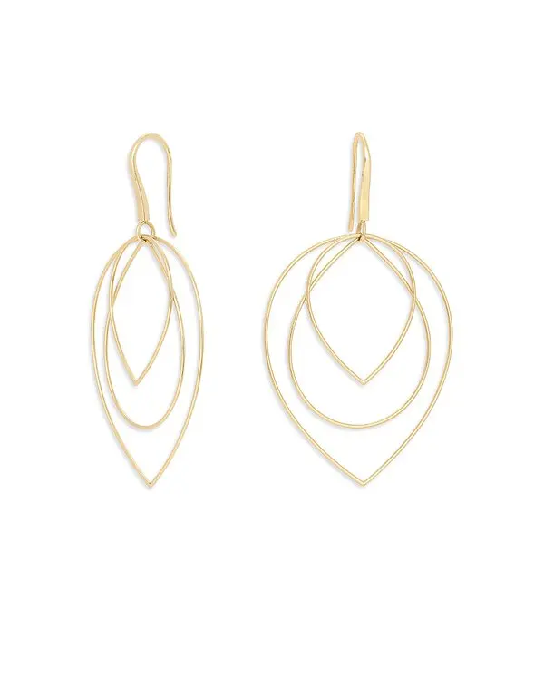Lana Jewelry 14k Yellow Three Tier Drop Earrings - Gold