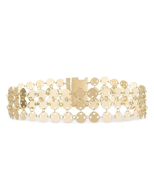 Lana Jewelry Laser Chainmail Triple Row Bracelet - Gold
