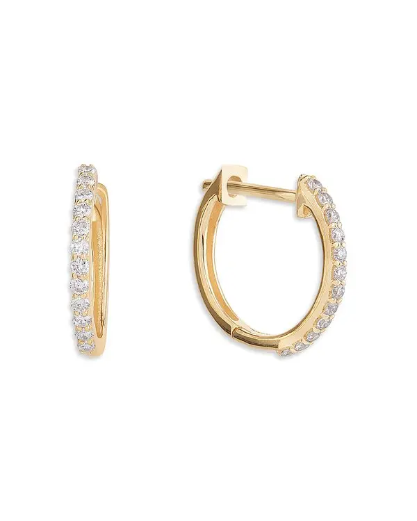 Lana Jewelry 14k Yellow Diamond Pave Huggie Hoop Earrings - Gold