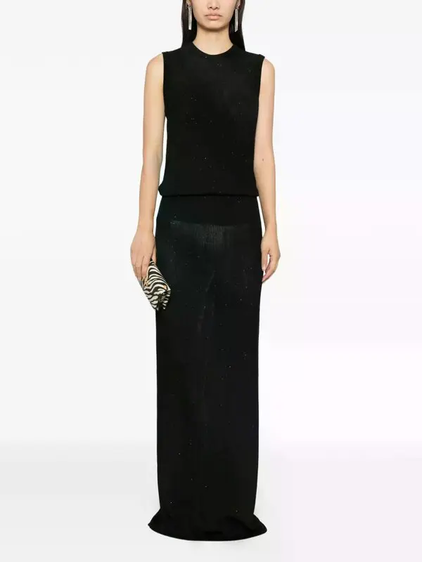 TOM FORD Sequin-embellished Ribbed Skirt - Black