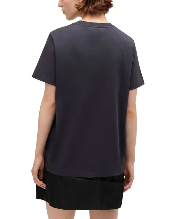 GANNI Rose Logo Graphic Tee - Phantom