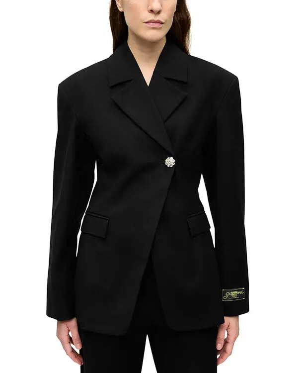 GANNI Asymmetrical Button Blazer