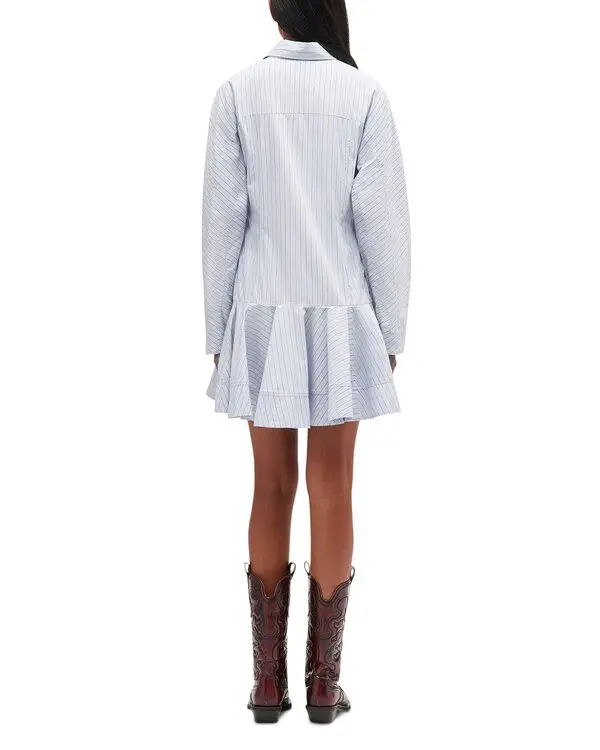 GANNI Striped Shirt Dress - Lavender Lustre