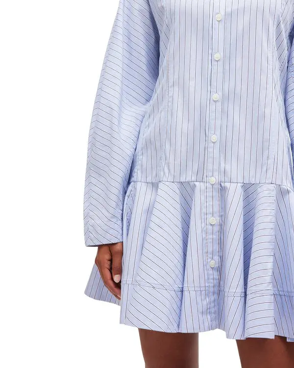GANNI Striped Shirt Dress - Lavender Lustre
