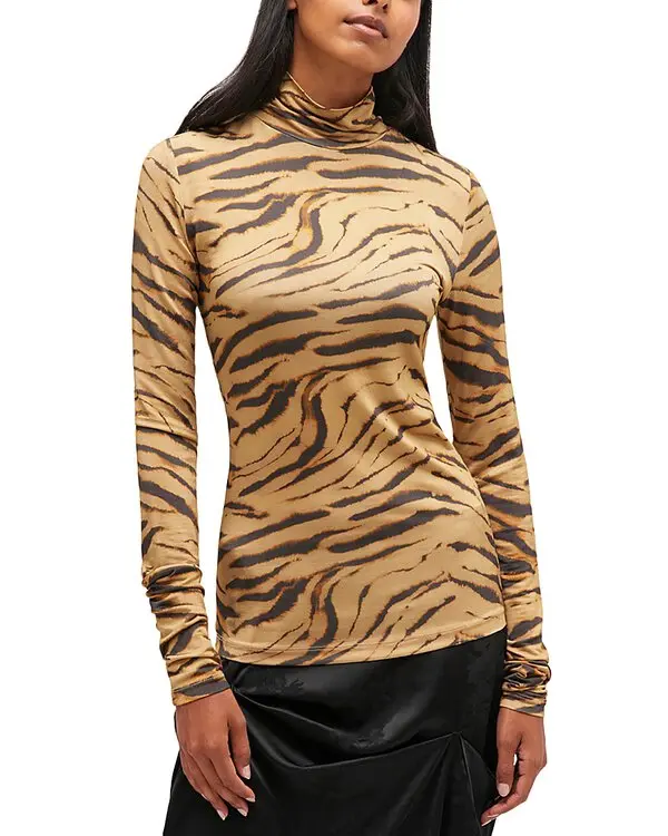 GANNI Printed Shiny Top