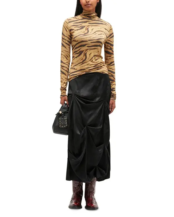 GANNI Printed Shiny Top
