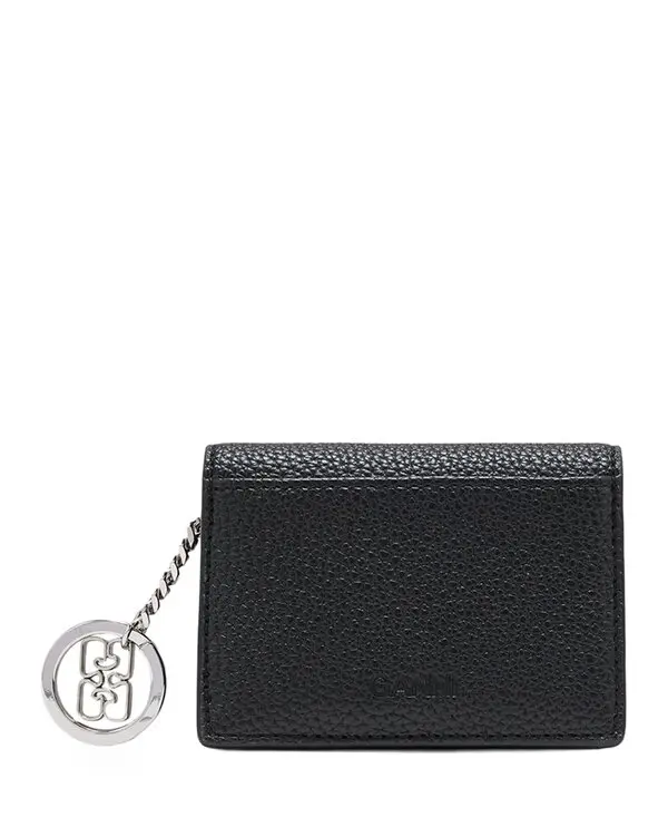 GANNI Bou Card Holder W/ Flap - Black