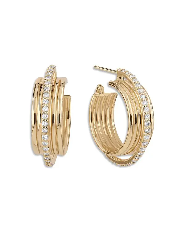 Lana Jewelry 14k Yellow Diamond Huggie Hoop Earrings - Gold
